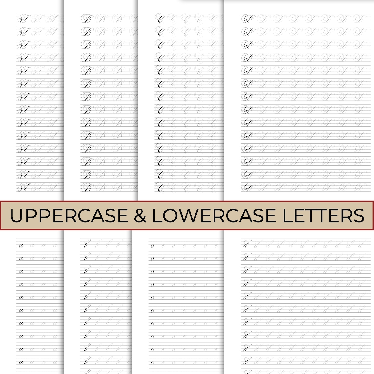 Victorian Elegant Cursive Handwriting Practice Worksheets, Printable ...