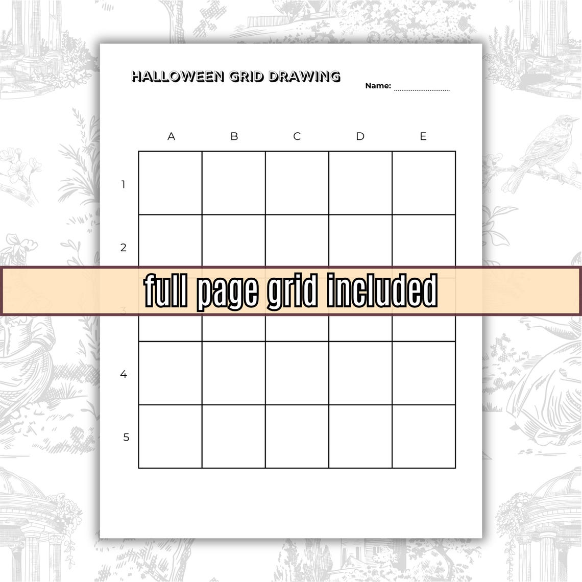 Halloween Grid Drawing Worksheets, Cute Ghost Pencil Drawing Tutorial ...