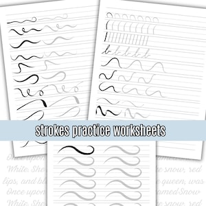 Calligraphy Practice Sheets, Printable Hand Lettering Worksheet Brush Lettering Practice ...