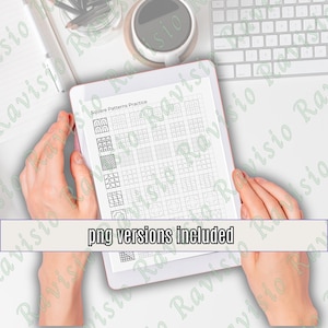 Square Doodle Pattern Practice Sheets, Square Doodle Art Learn How to ...