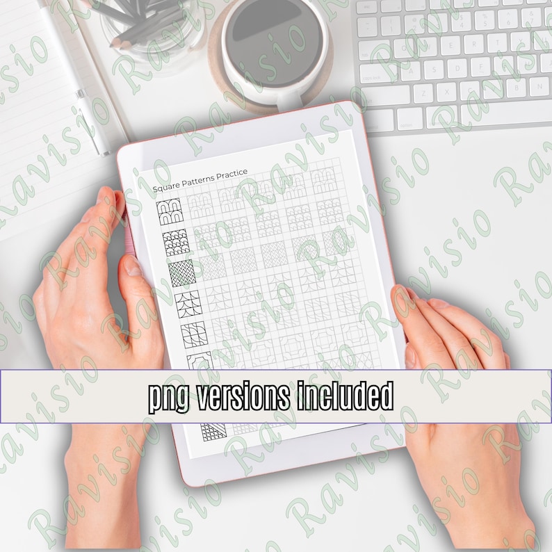 Square Doodle Pattern Practice Sheets, Square Doodle Art Learn How to ...