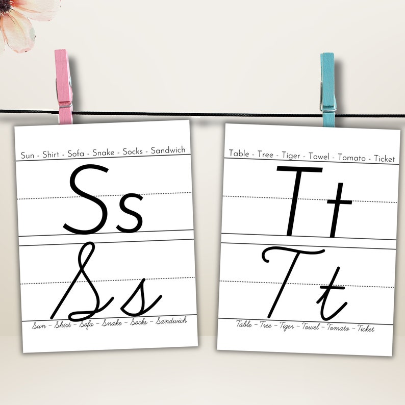 Cursive Alphabet Cards, Cursive Poster, Classroon Poster, Cursive ...