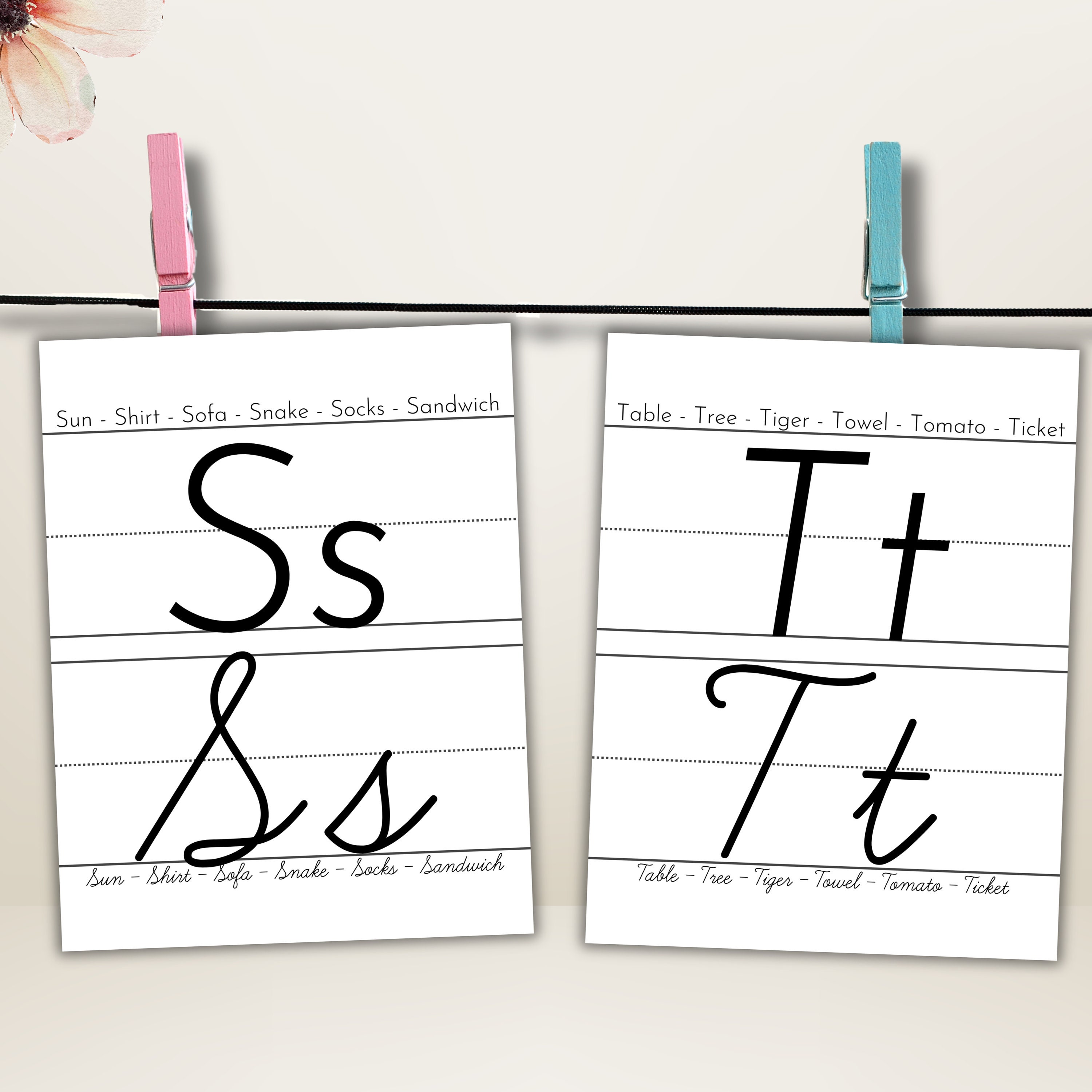 Cursive Alphabet Cards, Cursive Poster, Classroon Poster, Cursive ...