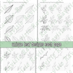 Leaves Drawing Worksheets Printable Leaf Doodle Art Learn How to Draw ...