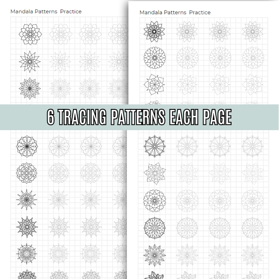 Mandala Pattern Practice Sheet Mandala Pattern Template Training Sheets ...