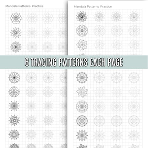 Mandala Pattern Practice Sheet Mandala Pattern Template Training Sheets ...