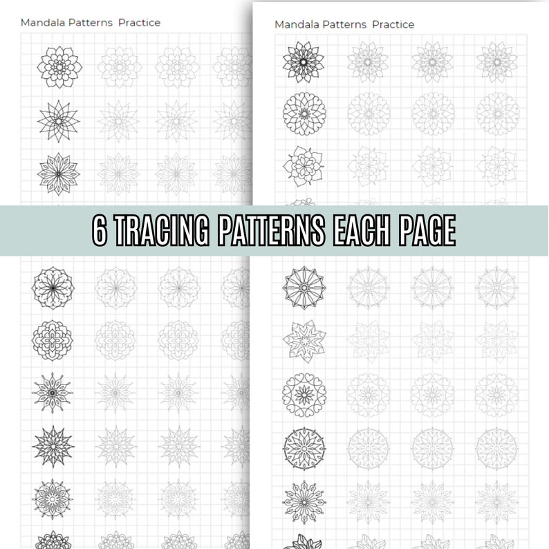 Mandala Pattern Practice Sheet Mandala Pattern Template Training Sheets ...