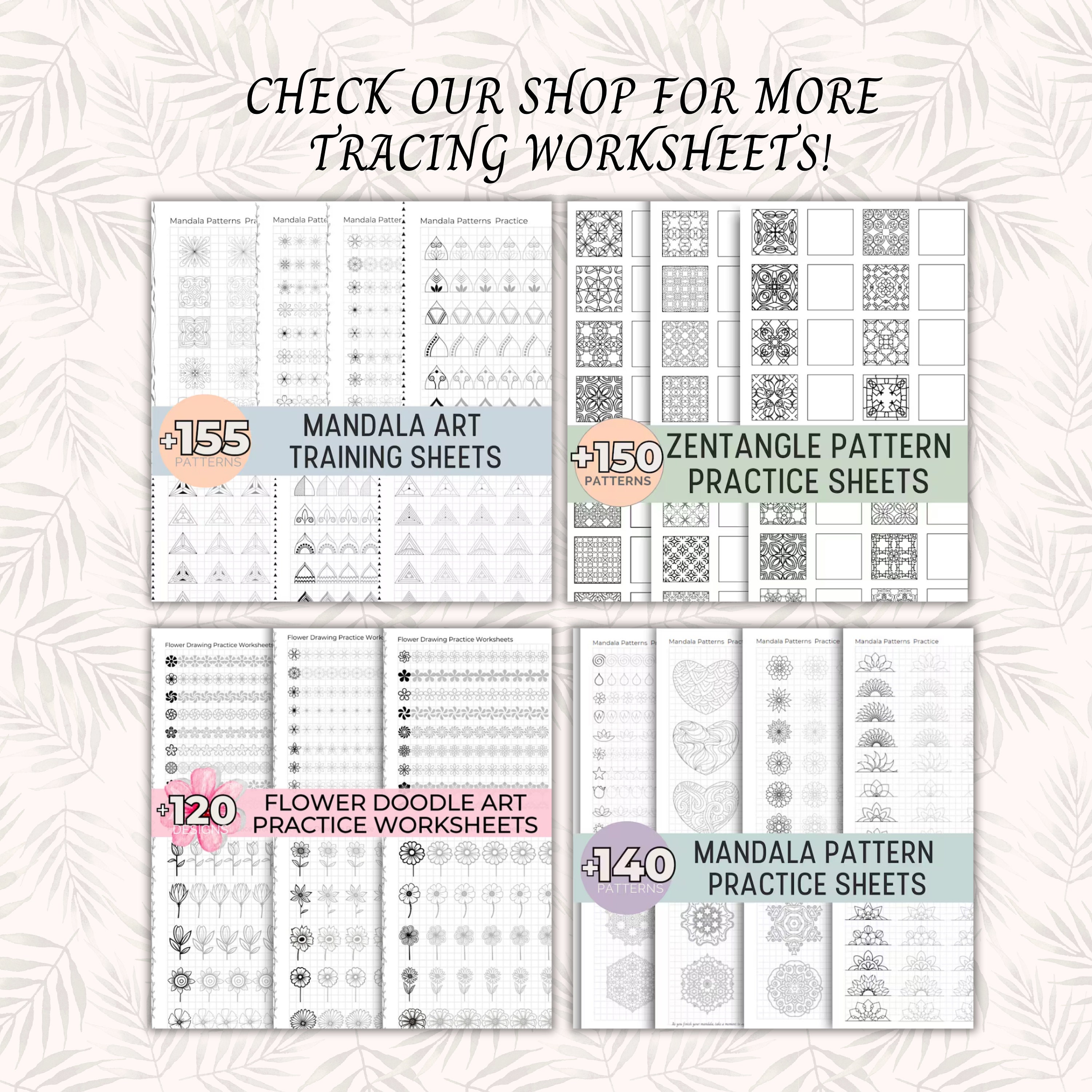 Leaves Drawing Worksheets Printable Leaf Doodle Art Learn How to Draw ...