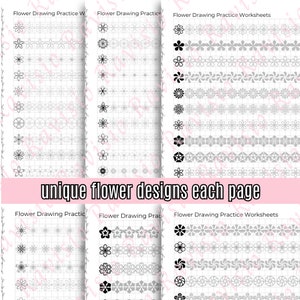 Flower Drawing Worksheets Printable Flower Doodle Art Learn How to Draw ...
