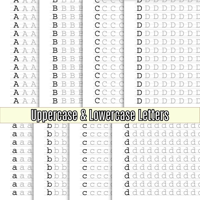 Typewriter Handwriting Practice Worksheets, Tracing Sheets, Alphabet ...