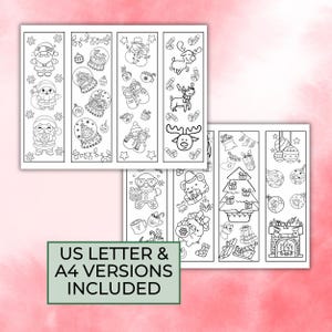 Christmas Doodle Coloring Bookmarks, Color Your Own Bookmarks ...
