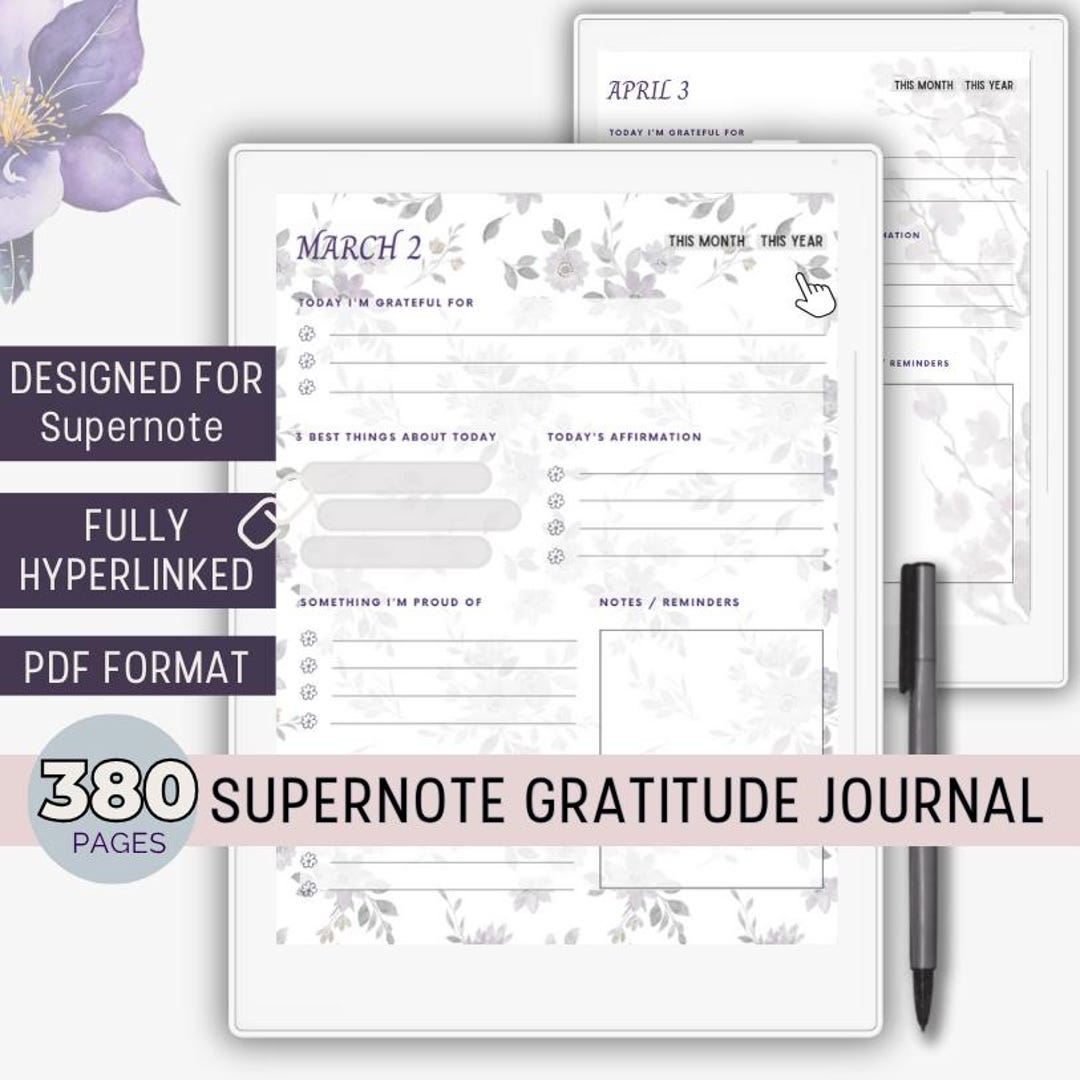 Supernote Gratitude Journal Daily Gratitude Diary Thankfulness Journal ...