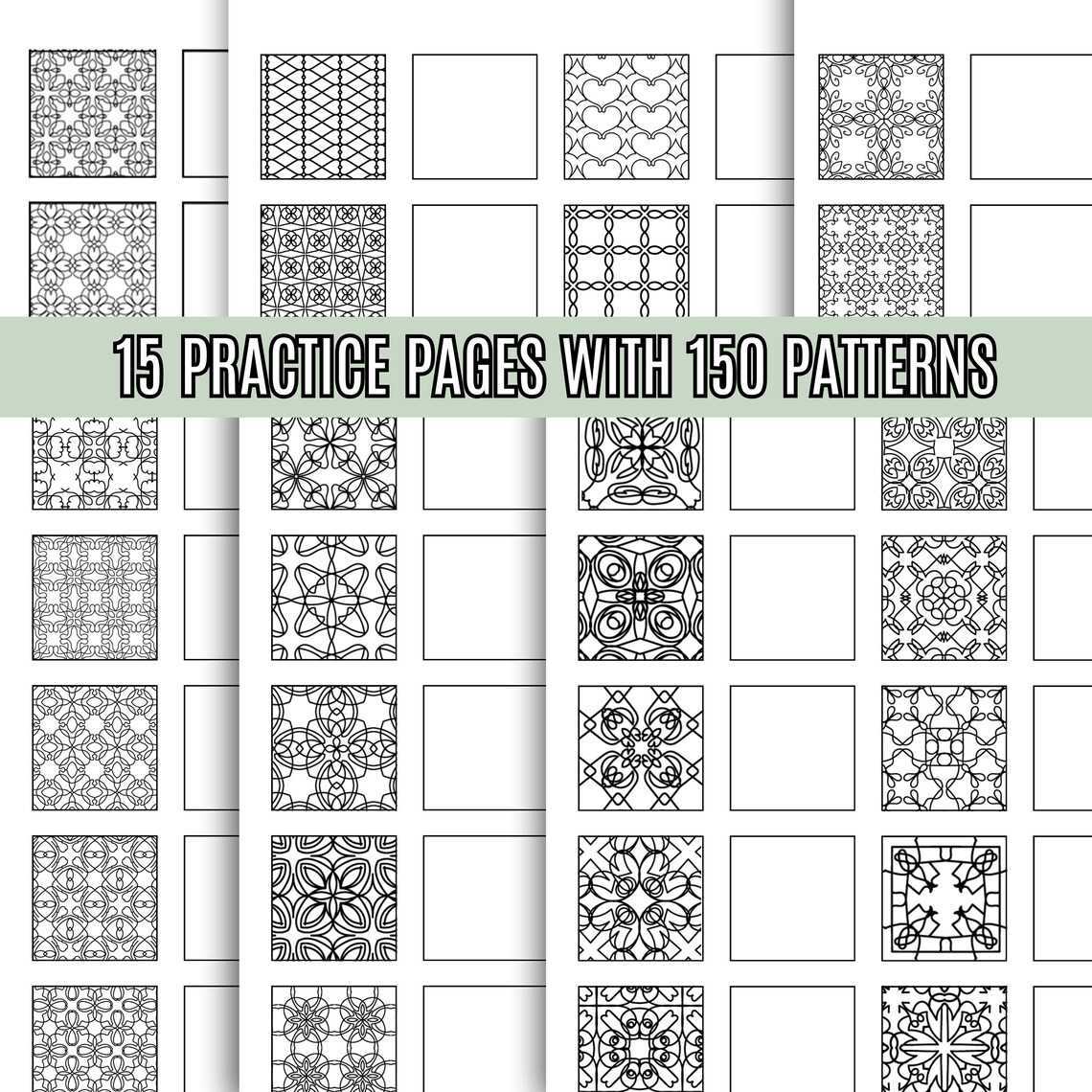 Zentangle Pattern Templates Practice Worksheets Zen Doodle Patterns ...