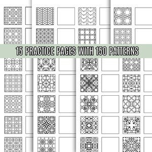 Zentangle Pattern Templates Practice Worksheets Zen Doodle Patterns ...