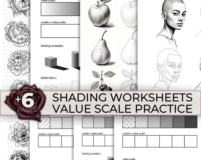 Drawing Lesson Shading Worksheet Printable Value Scale Kids Art Lesson ...