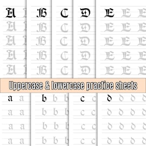 Gothic Calligraphy Worksheets, Gothic Calligraphy Practice Template ...