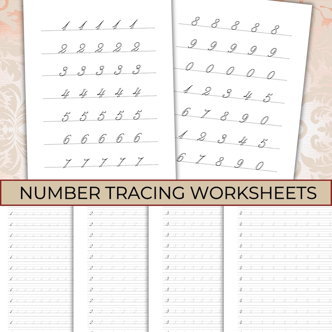 Victorian Elegant Cursive Handwriting Practice Worksheets, Printable ...