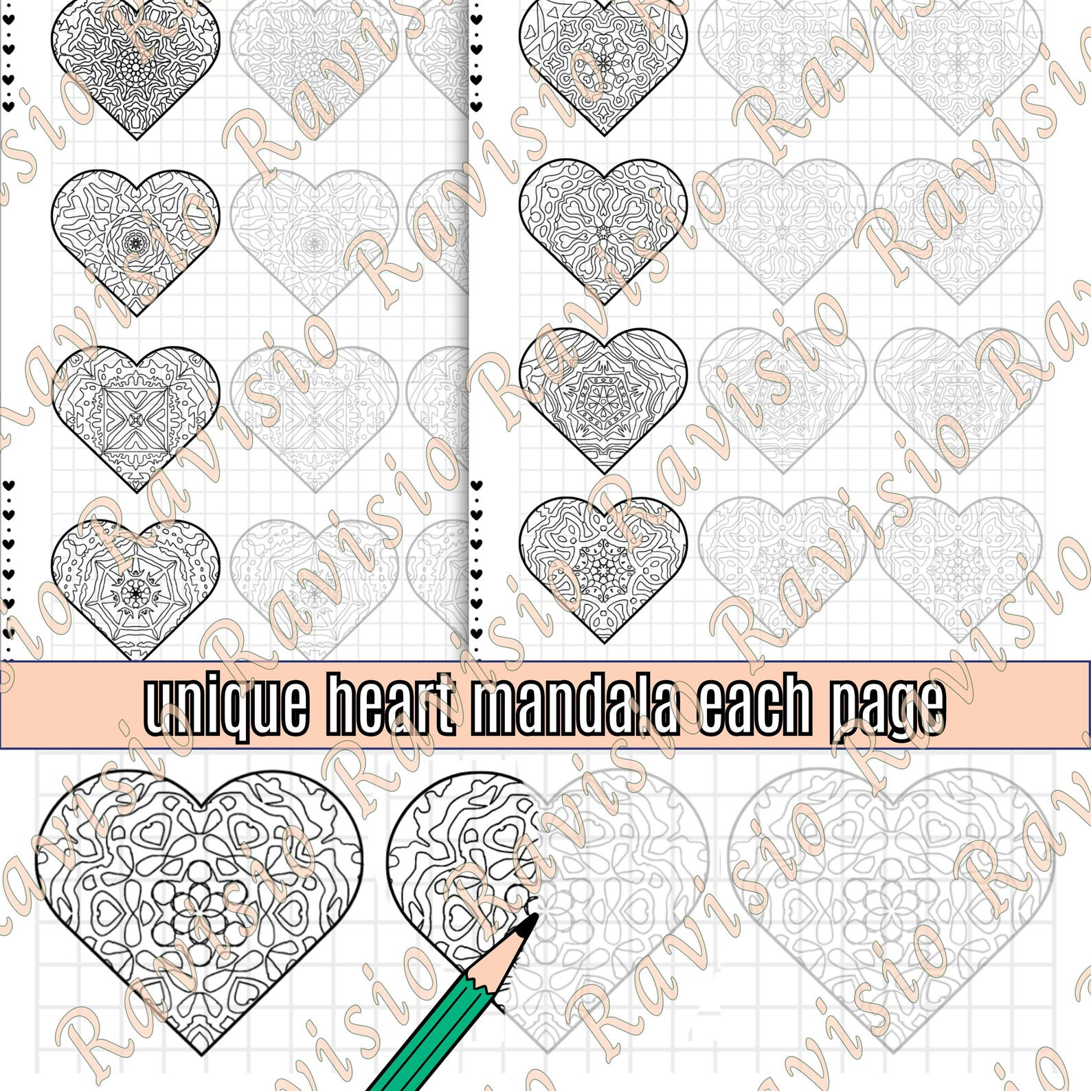 Heart Mandala Pattern Practice Sheet Mandala Pattern Template Training ...