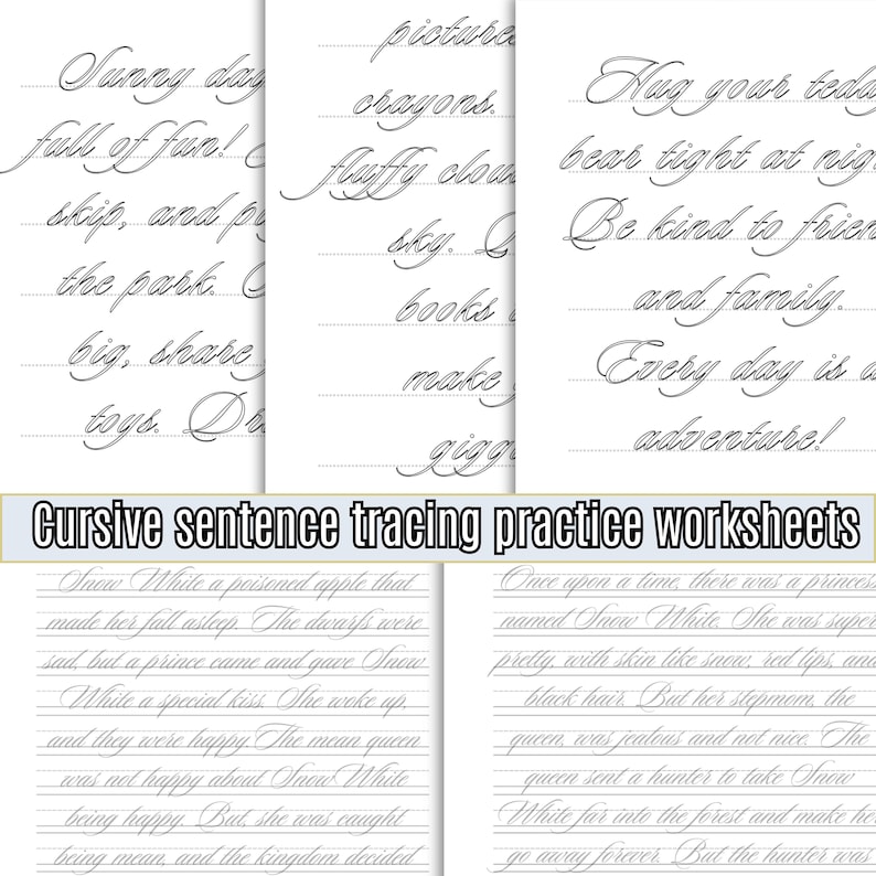 Beautiful Cursive Handwriting Practice Worksheets Tracing Sheets ...