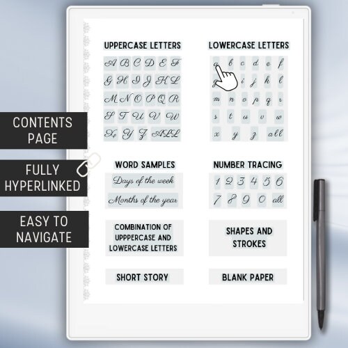 Supernote Cursive Handwriting Practice Worksheets Supernote A5X Tracing ...