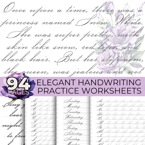 Cursive Handwriting Practice Worksheets Tracing Sheets Alphabet Tracing ...