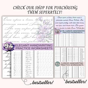 Handwriting Practice Worksheets Bundle Lifetime Access, Cursive Writing ...