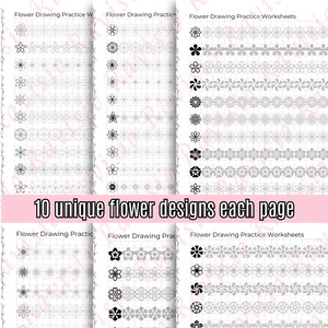 Flower Drawing Worksheets Printable Flower Doodle Art Learn How to Draw ...