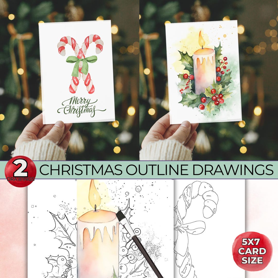 Christmas Cards Outline Drawings, Make Your Own Christmas Card ...