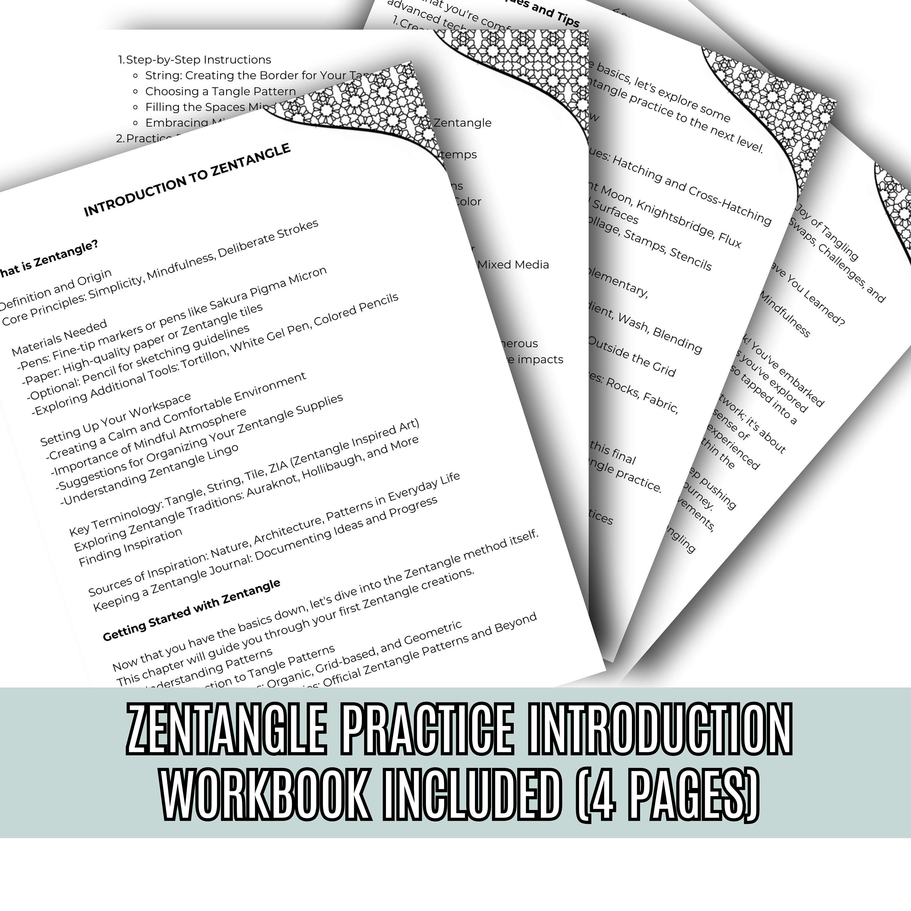 Zentangle Pattern Template Practice Worksheets Zen Doodle Patterns ...