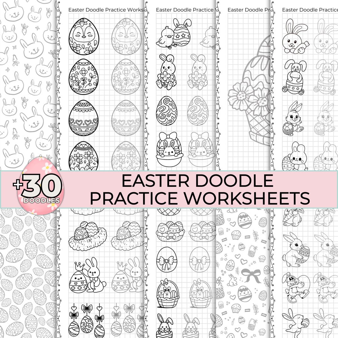 Easter Doodles Drawing Worksheets Printable, Spring Craft Easter ...