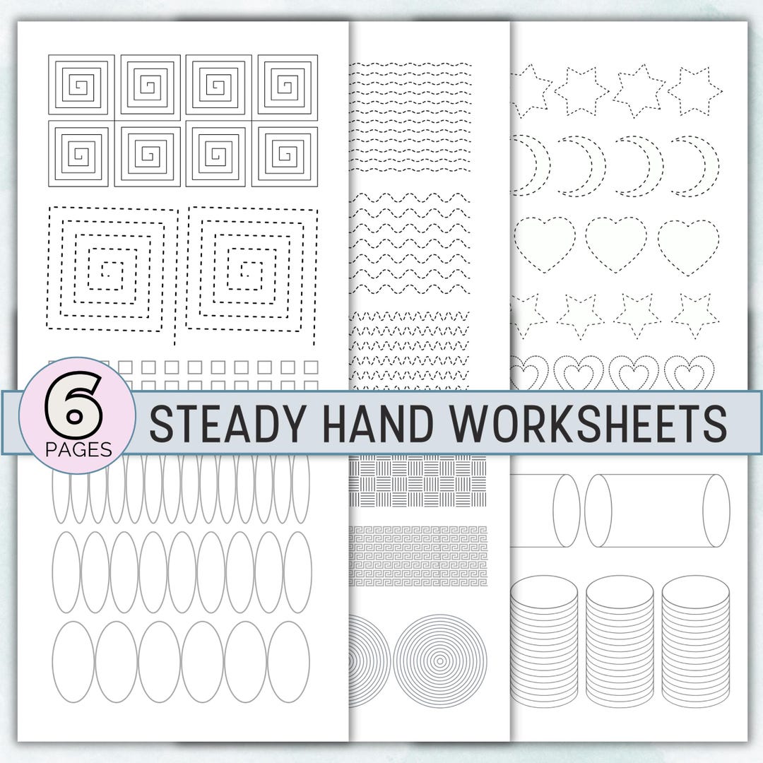Steady Hand Practice Sheets, Printable Drawing Worksheet, Basic Stroke ...