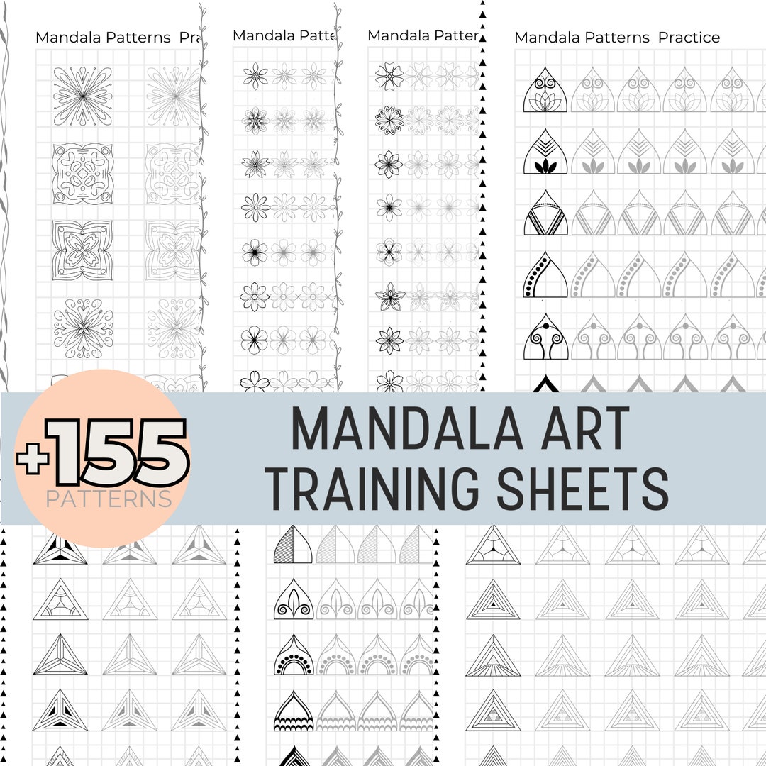 Mandala Art Training Sheets Mandala Pattern Practice Sheet Mandala ...