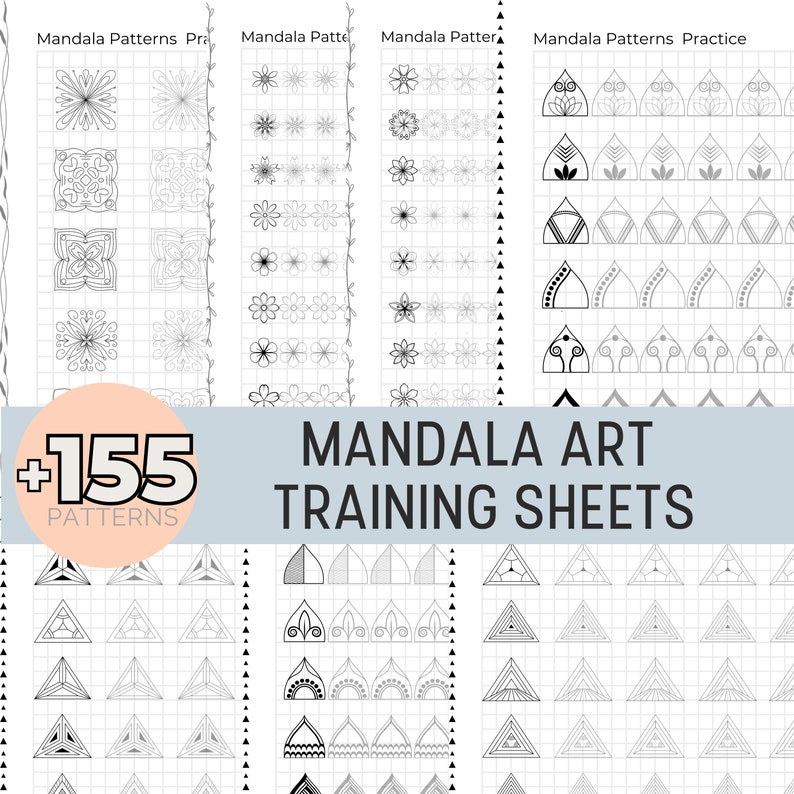 Mandala Art Training Sheets Mandala Pattern Practice Sheet Mandala ...