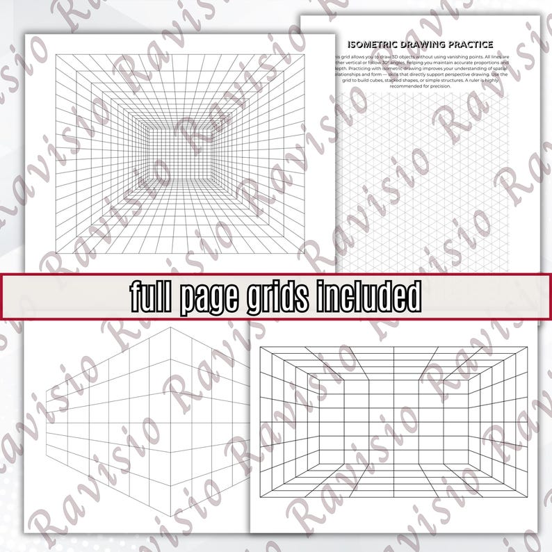 Perspective Drawing Practice Worksheets, One Point, Two Point, Five ...