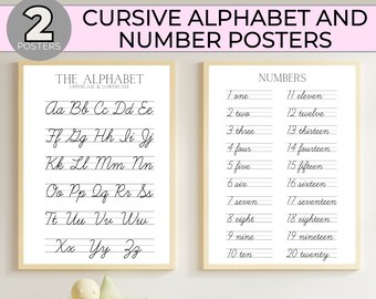 Alphabet Writing Chart Poster unframed / Alphabet Poster, ABC Chart ...