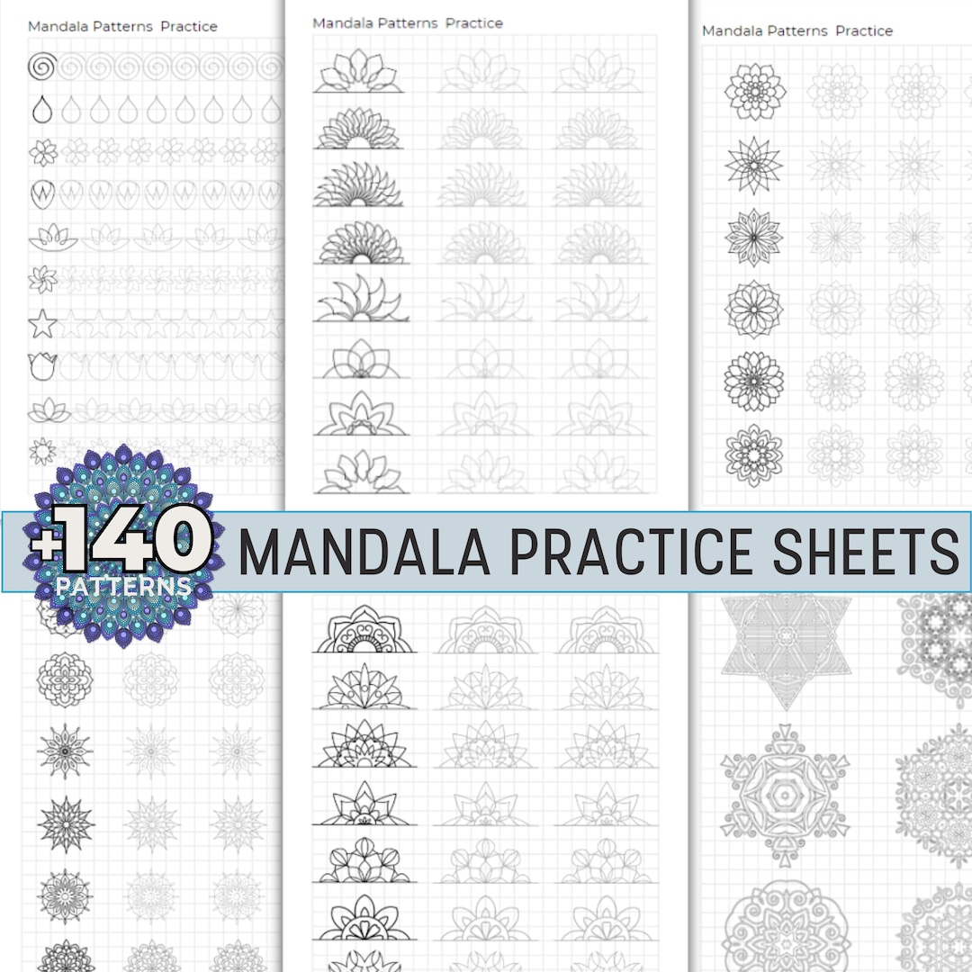 Mandala Pattern Practice Sheet Mandala Pattern Template Training Sheets ...