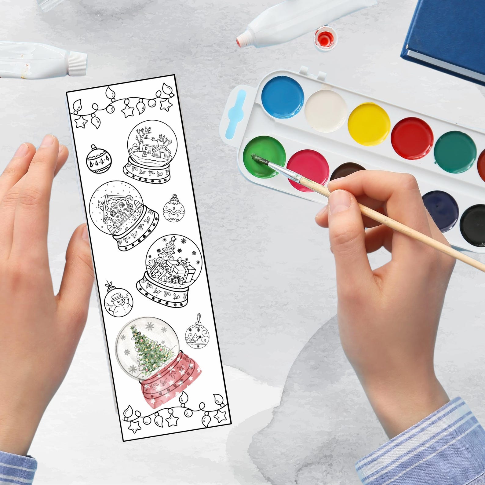 Christmas Doodle Coloring Bookmarks, Color Your Own Bookmarks ...