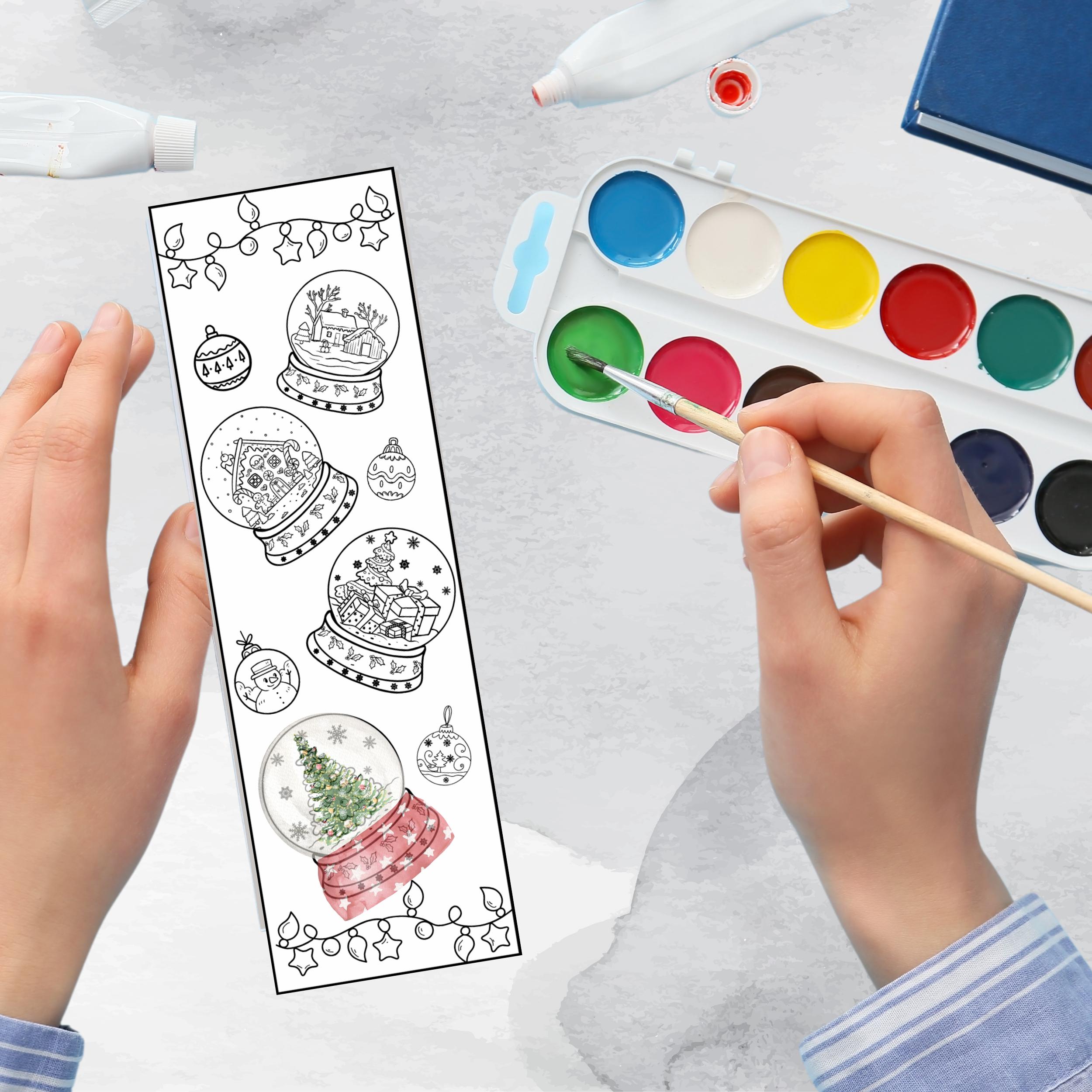 Christmas Doodle Coloring Bookmarks, Color Your Own Bookmarks ...