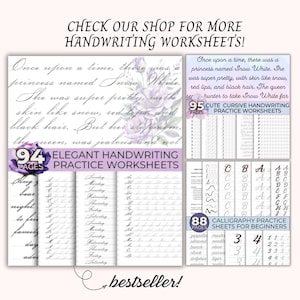 Cursive Handwriting Practice Worksheets Tracing Sheets Alphabet Tracing ...