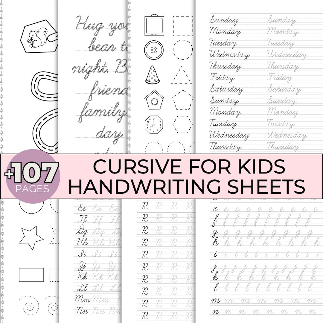 Cursive for Kids, Homeschool Cursive Handwriting Practice Worksheets ...