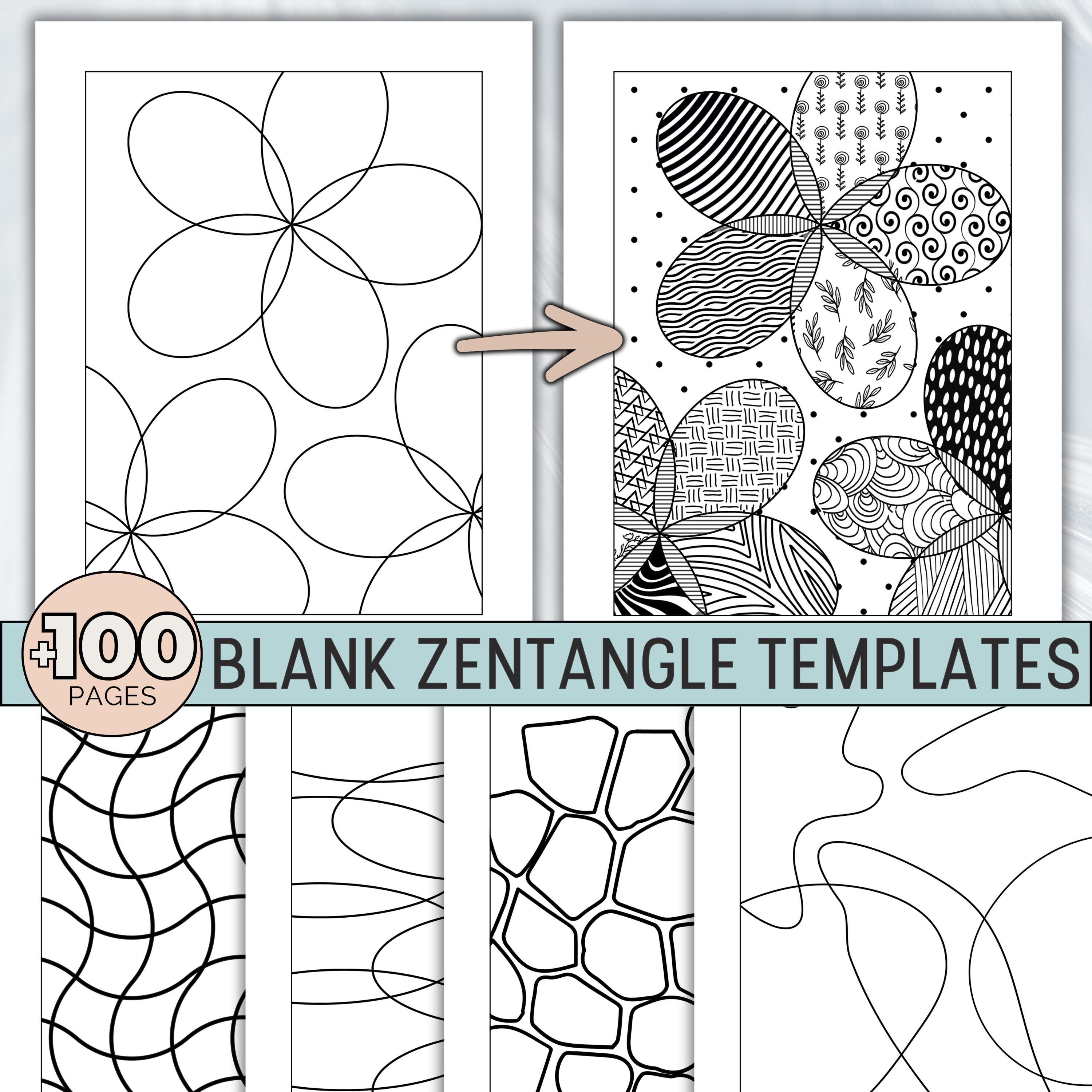 Blank Zentangle Templates, Zen Doodle Practice Sheets, Printable ...