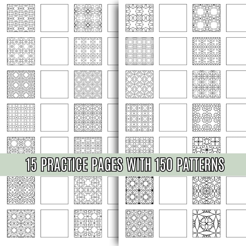 Zentangle Pattern Templates Practice Worksheets Zen Doodle Patterns ...