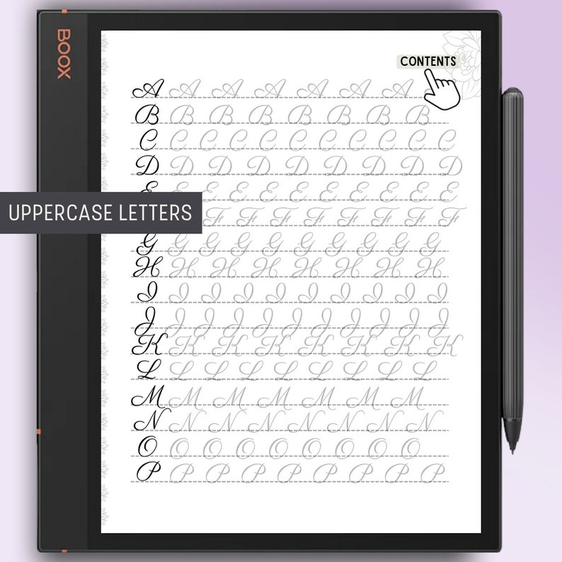 Onyx Boox Cursive Handwriting Practice Tracing Sheets Onyx Boox Tab ...