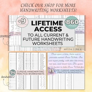 Aesthetic Handwriting Worksheets Printable, Improve Handwriting ...