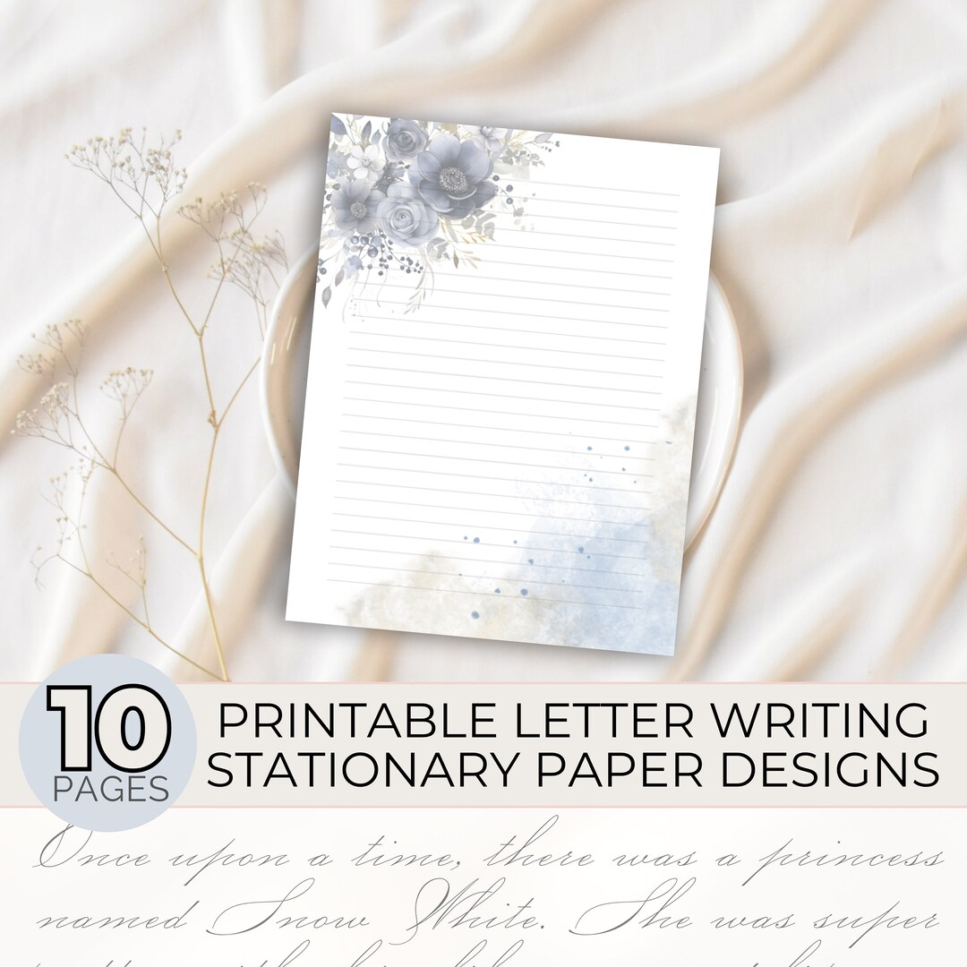 Printable Stationary Bundle Neutral Floral Stationary Letter Writing ...
