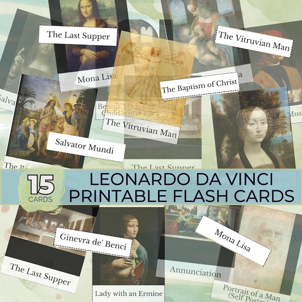 Famous Paintings Flash Cards - Etsy