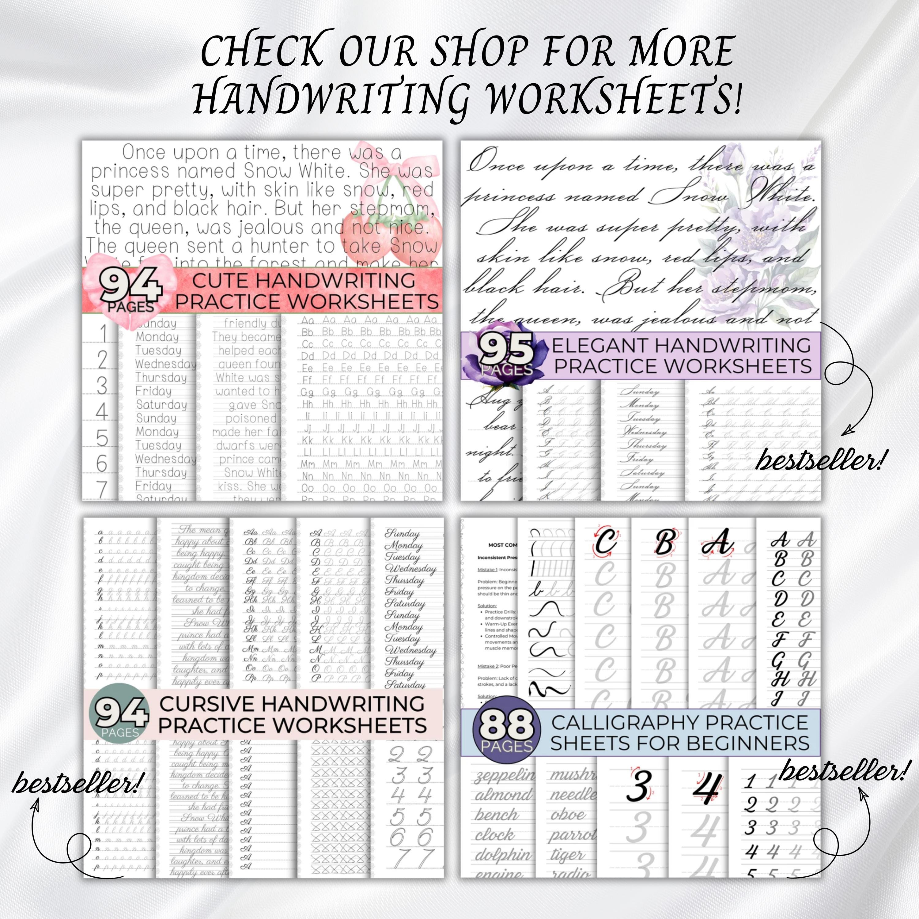 Hard Cursive Worksheets Spencerian Penmanship Practice Sheets: