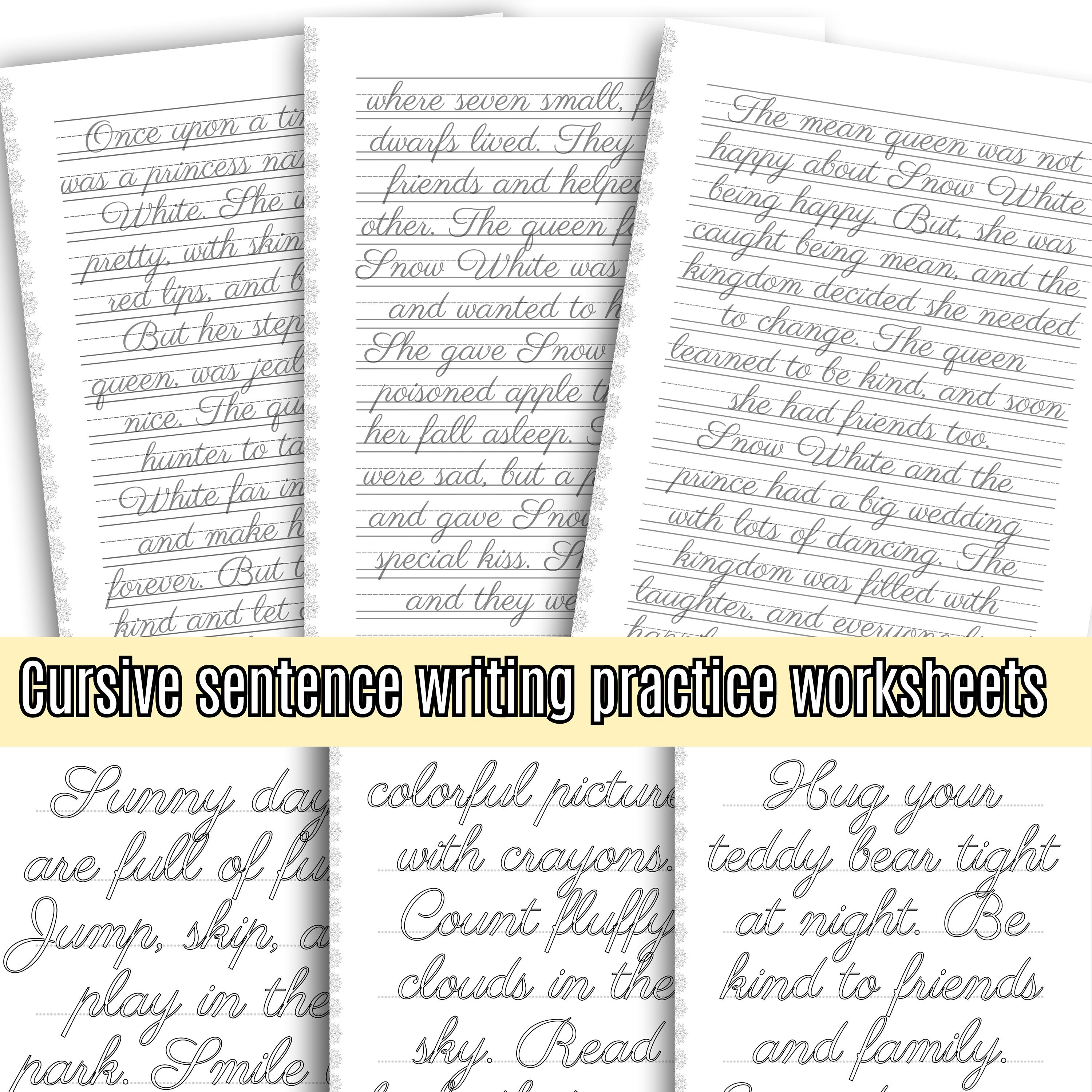 Cursive Handwriting Practice Worksheets Tracing Sheets Alphabet Tracing ...