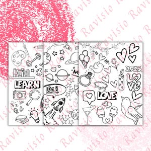 Printable Doodle Coloring Pages, Coloring Sheets for Kids, Adults ...