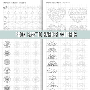 Mandala Pattern Practice Sheet Mandala Pattern Template Training Sheets ...